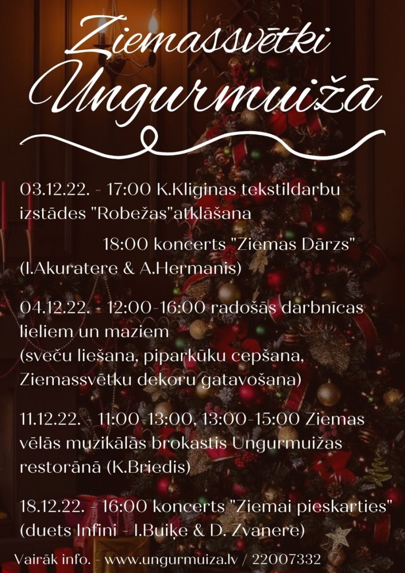 Ungurmuiža aicina uz pasākumiem decembrī - Pārgauja.lv